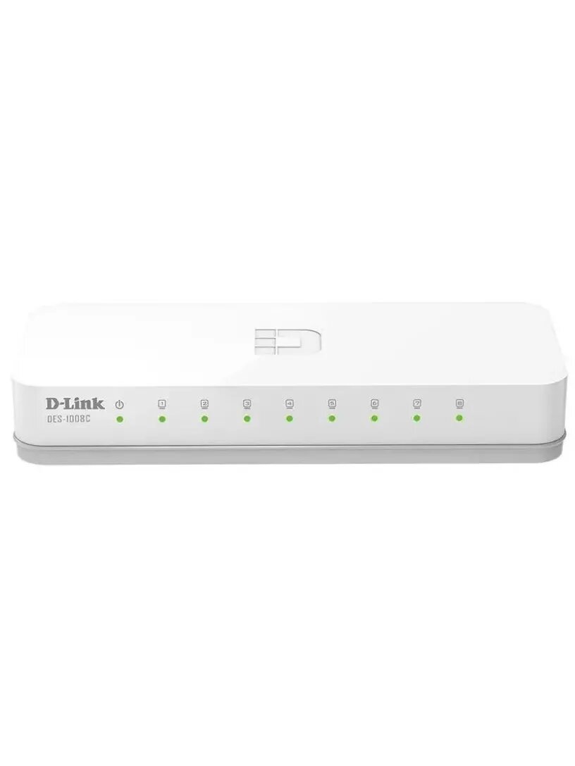 Коммутатор неуправляемый D-link DES-1008C/F6/E 8x100Base-TX, корпус пластик