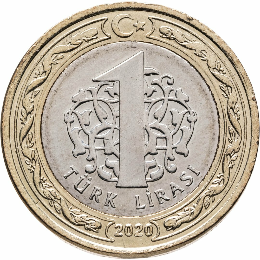 Турция 1 лира lira 2009-2023, случайная дата, Биметалл, в сохранности UNC