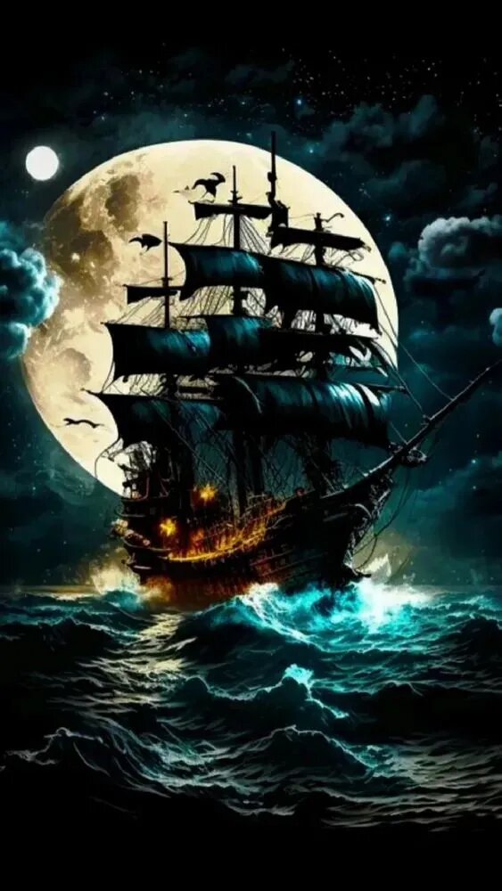 Алмазная Мозаика "Пиратский Корабль" 40х50См Алмазная Вышивка / Живопись Стразами, Полная Экспозиция