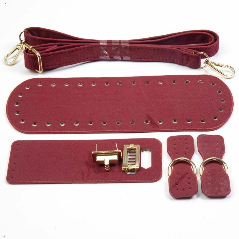 Комплект для вязаной сумки - дно, клапан, застежка, плечевой ремень