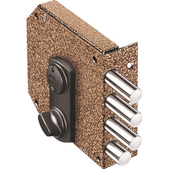 Замок накладной сувальдный с задвижкой Эльбор Базальт 1.05.59. МА (медный антик), 5 кл. /32780/