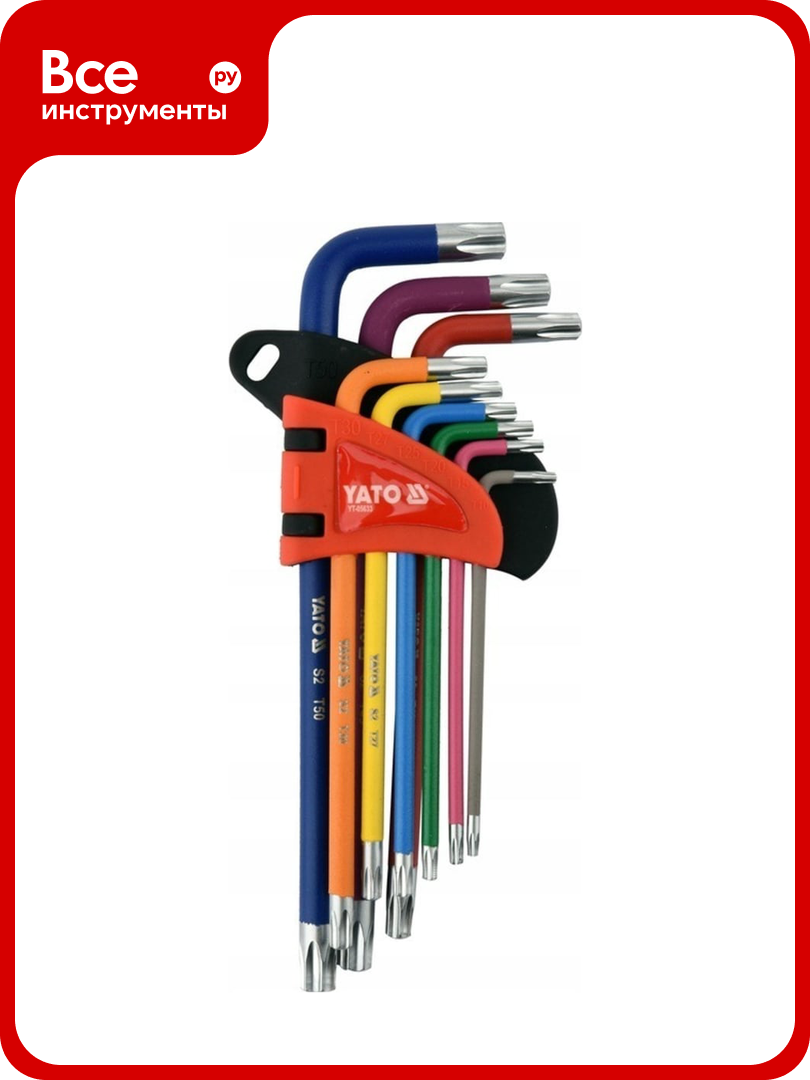 Набор торцовых ключей YATO TORX TR T10-T50 9 предметов YT-05633 371405633 092 1