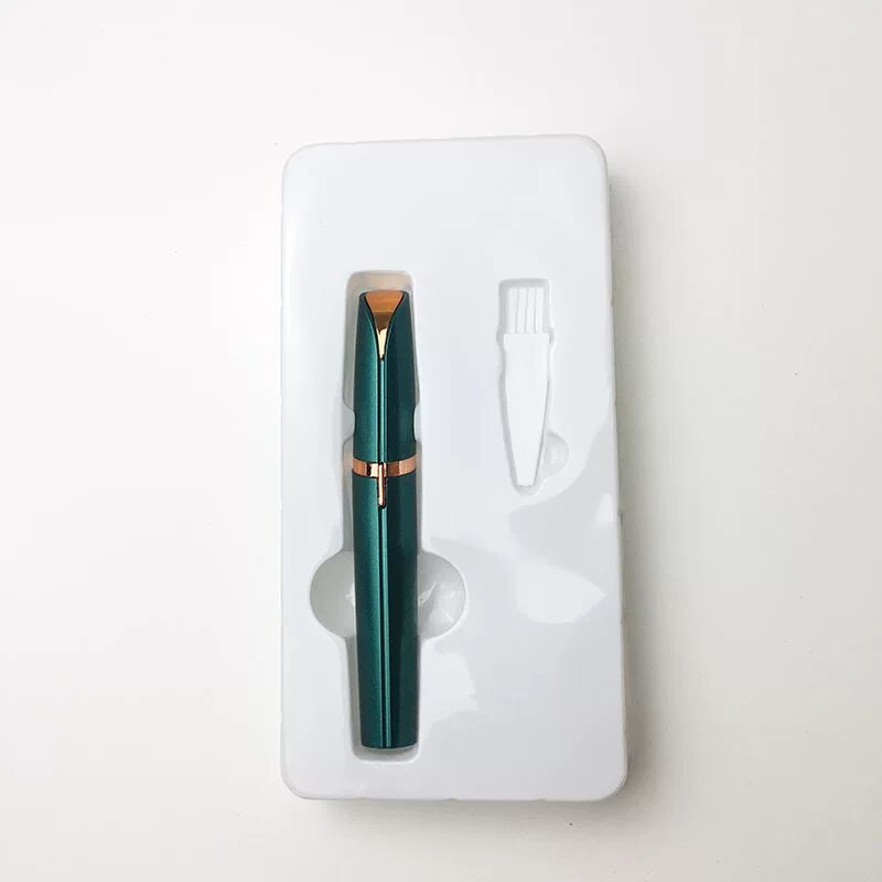 Электрическая бритва для бровей с USB-зарядкой, темно-зеленый цвет, точное удаление волос, гладкий и быстрый результат