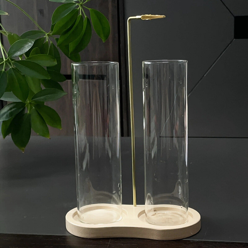 8-образный ароматический горелка из массива дерева, резиновое дерево, стеклянная ароматерапевтическая горелка, современный простой держатель для благовоний из сандалового дерева и агарового дерева, зажим для благовоний, палочка для благовоний