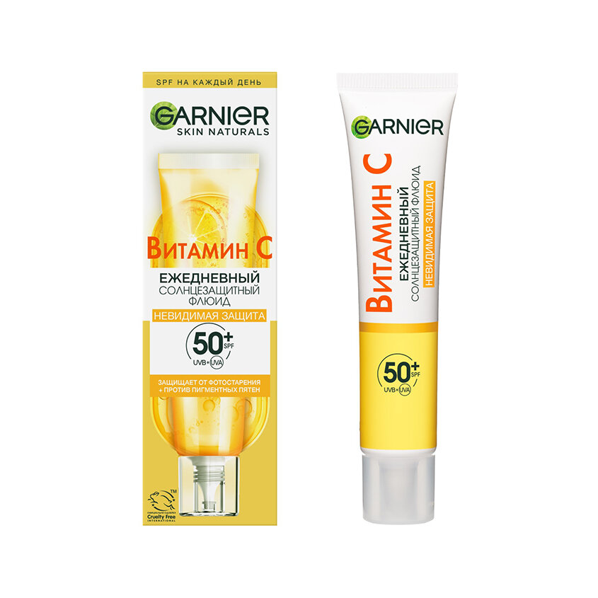 Флюид для лица GARNIER SKIN NATURALS Невидимая защита SPF-50+ с витамином С 40 мл