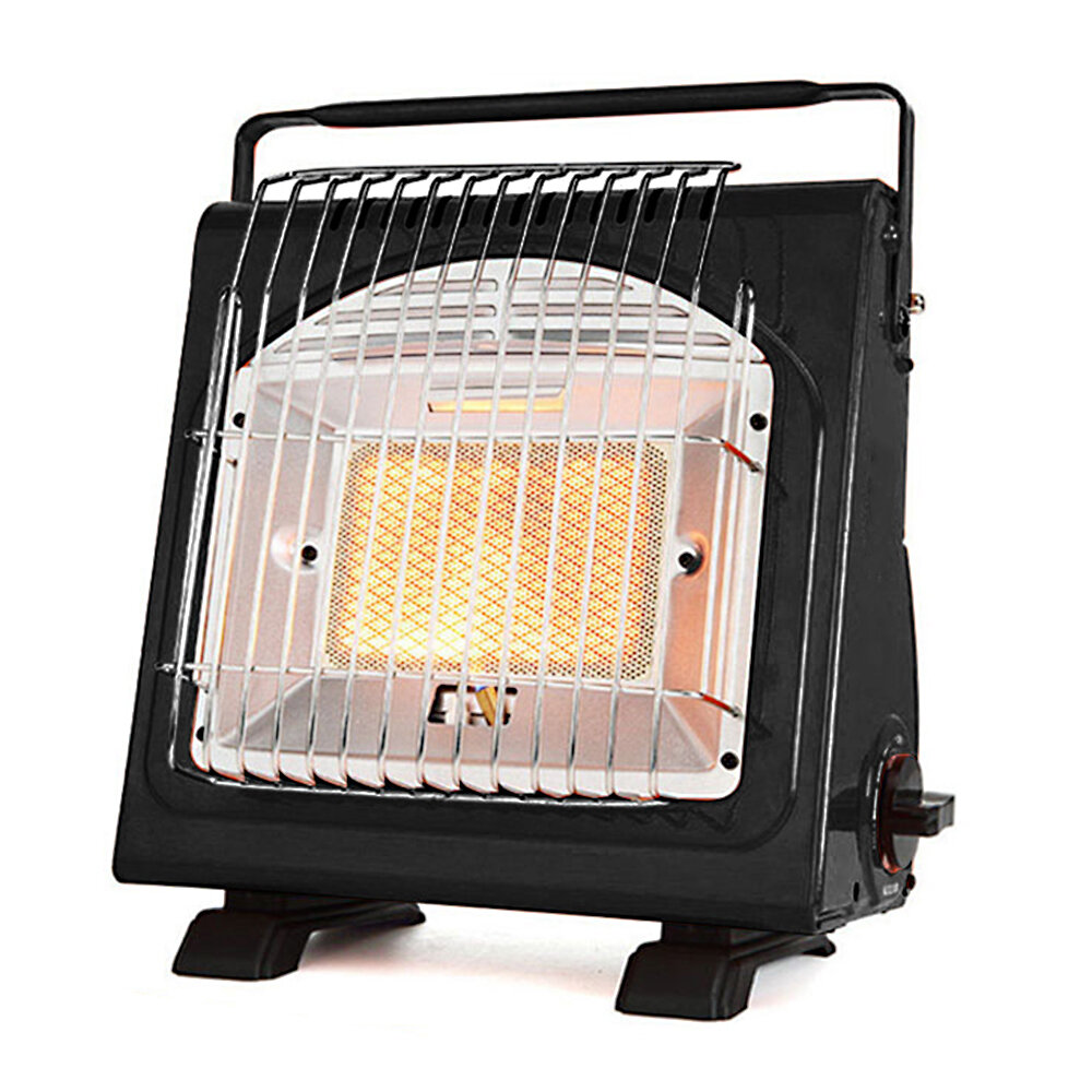 1700W Портативный обогреватель пространства Многофункциональный газовый обогреватель Керамический обогреватель Регулируемый железный печной обогреватель для открытом воздухе Кемпинг Палатка Пиник черный