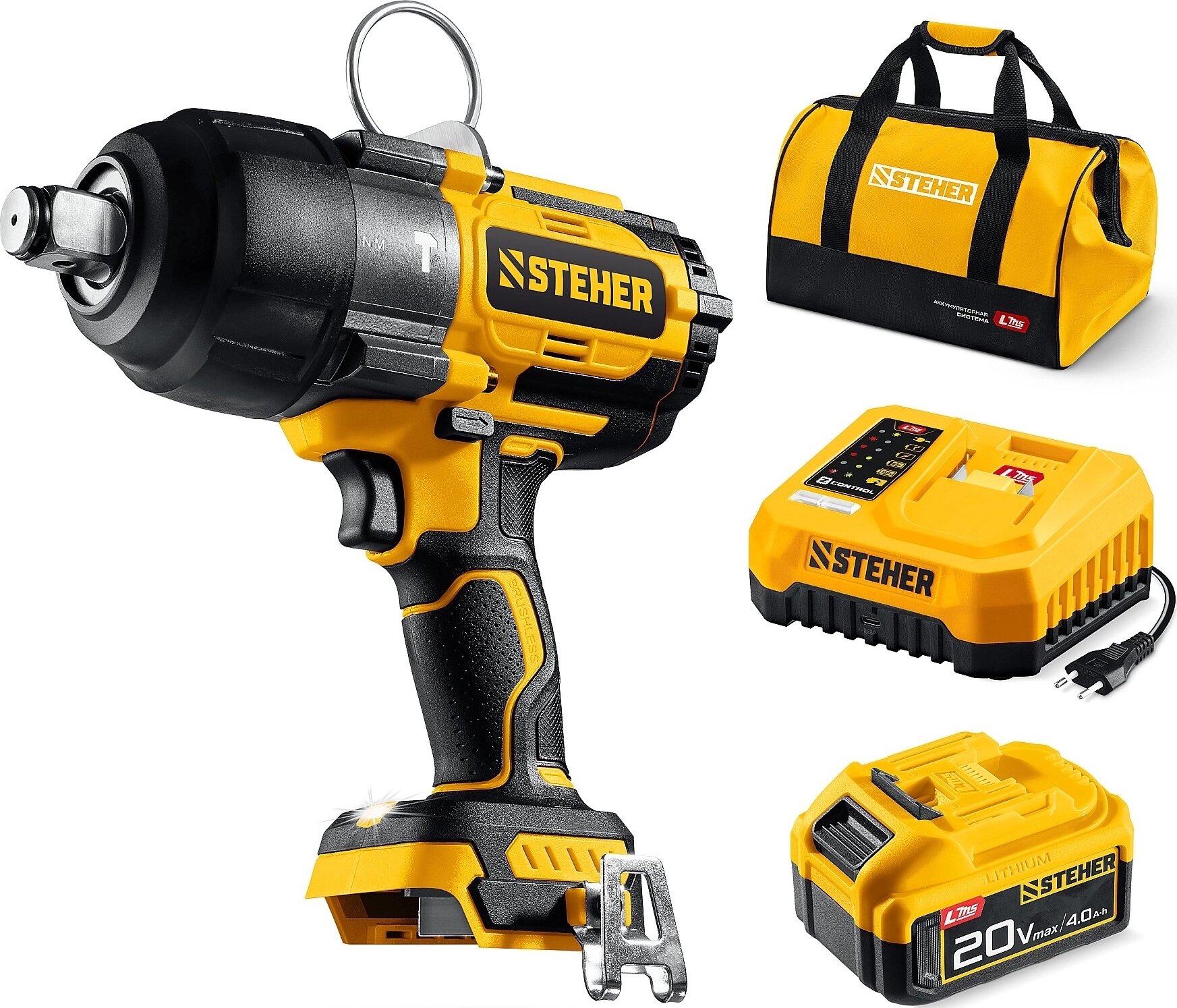 Бесщеточный ударный гайковерт STEHER CWB-1000-41