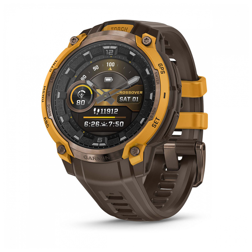 Часы Garmin Instinct Crossover AMOLED Bronze/Sunburst (010-03398-01)