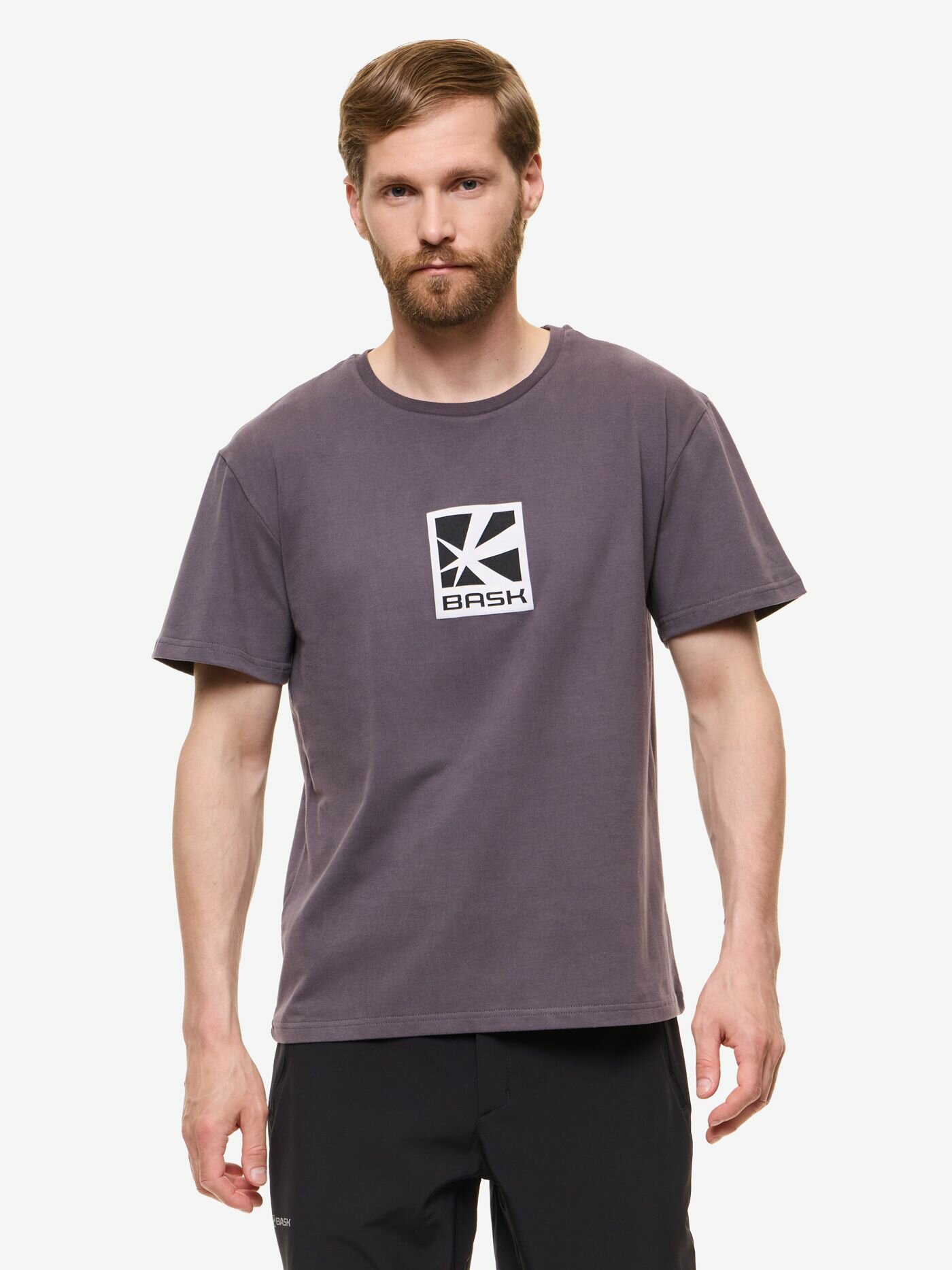 Мужская футболка BASK FRAME MT из плотного хлопкового трикотажа, серая
