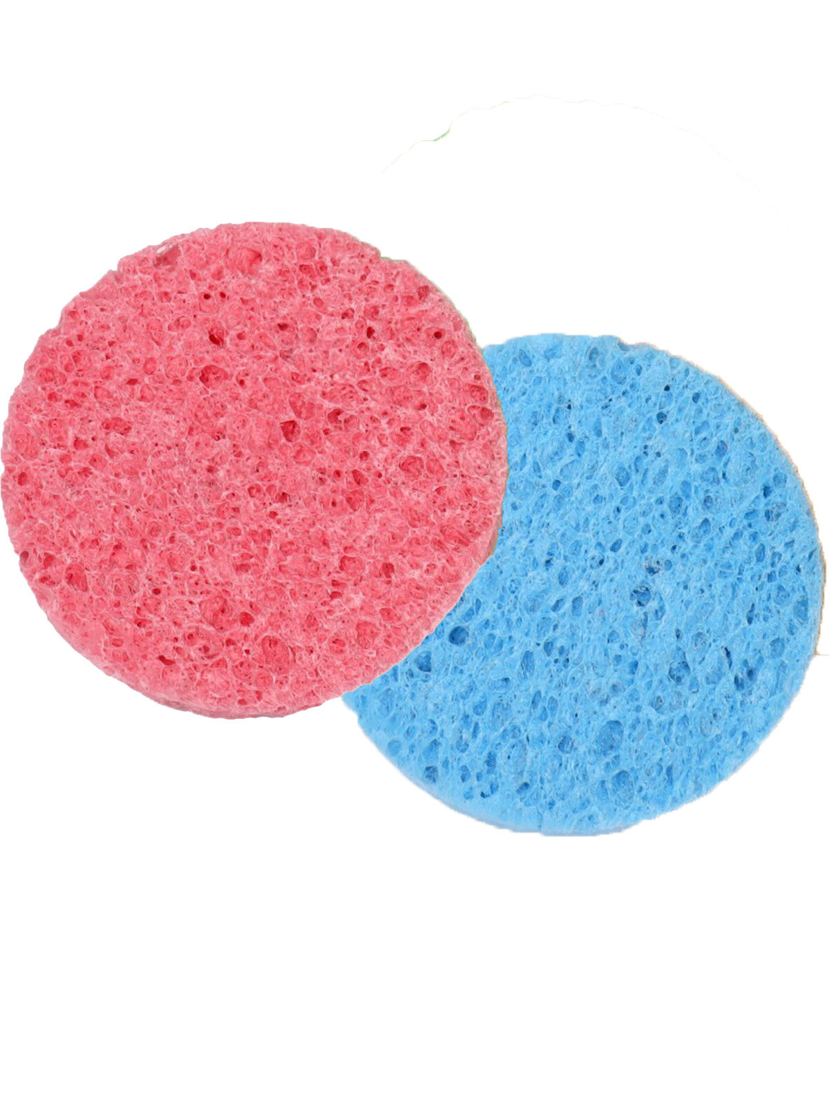 Спонжи для умывания, материал - целлюлоза, цвет - микс, d=7 см, комплект 2 шт