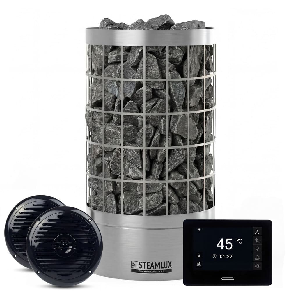 Электрическая печь (электрокаменка) SteamLux CILINDRO NEO с WI-FI с музыкой 6 кВт для бани и сауны
