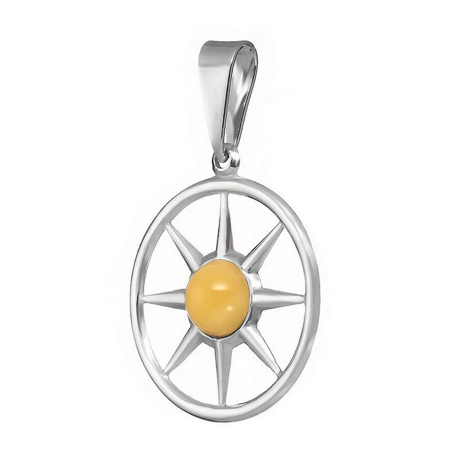 Подвеска Amberprofi, серебро, 925 проба, янтарь
