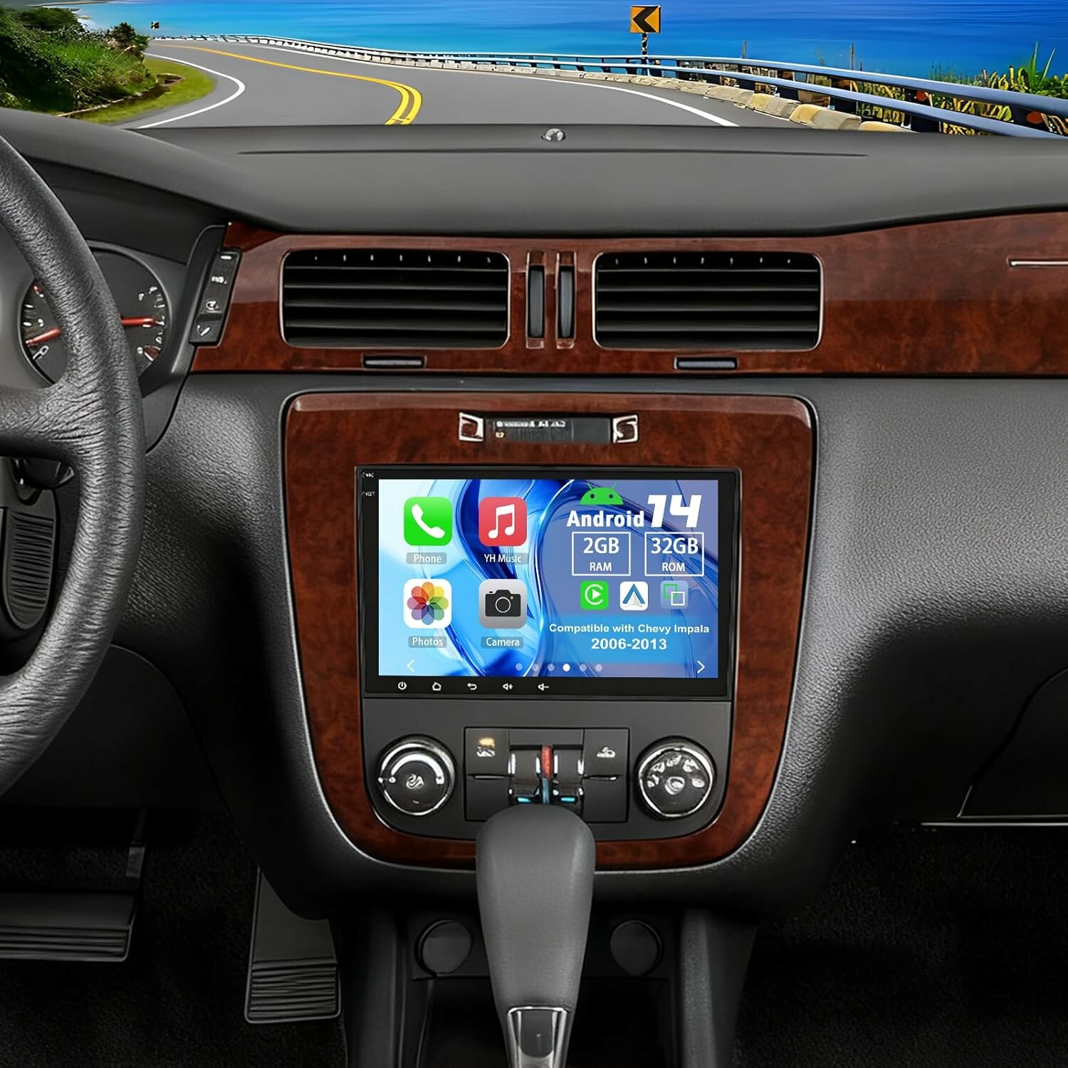 Обновление автомобильной стереосистемы Android 14 с двойным Din для Chevy Impala 2006-2013 гг, 2G+32G 8-дюймовый