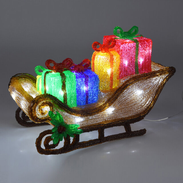 Светодиодная фигура Сани Деда Мороза 40*27 см, 40 холодных белых LED ламп, таймер, IP44, Koopman, AMC000160