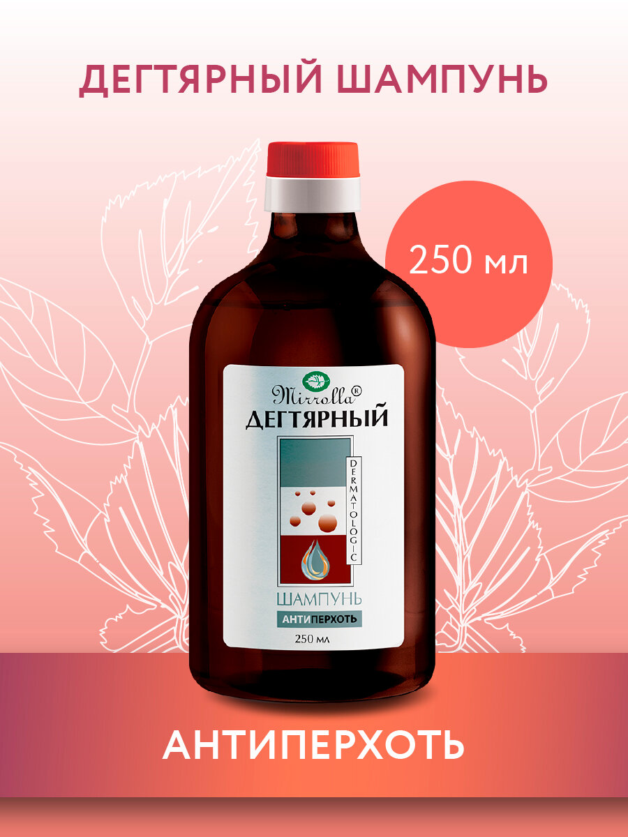 Дегтярный шампунь для волос от перхоти / эффективное средство против зуда и шелушения для мужчин и женщин, 250 мл