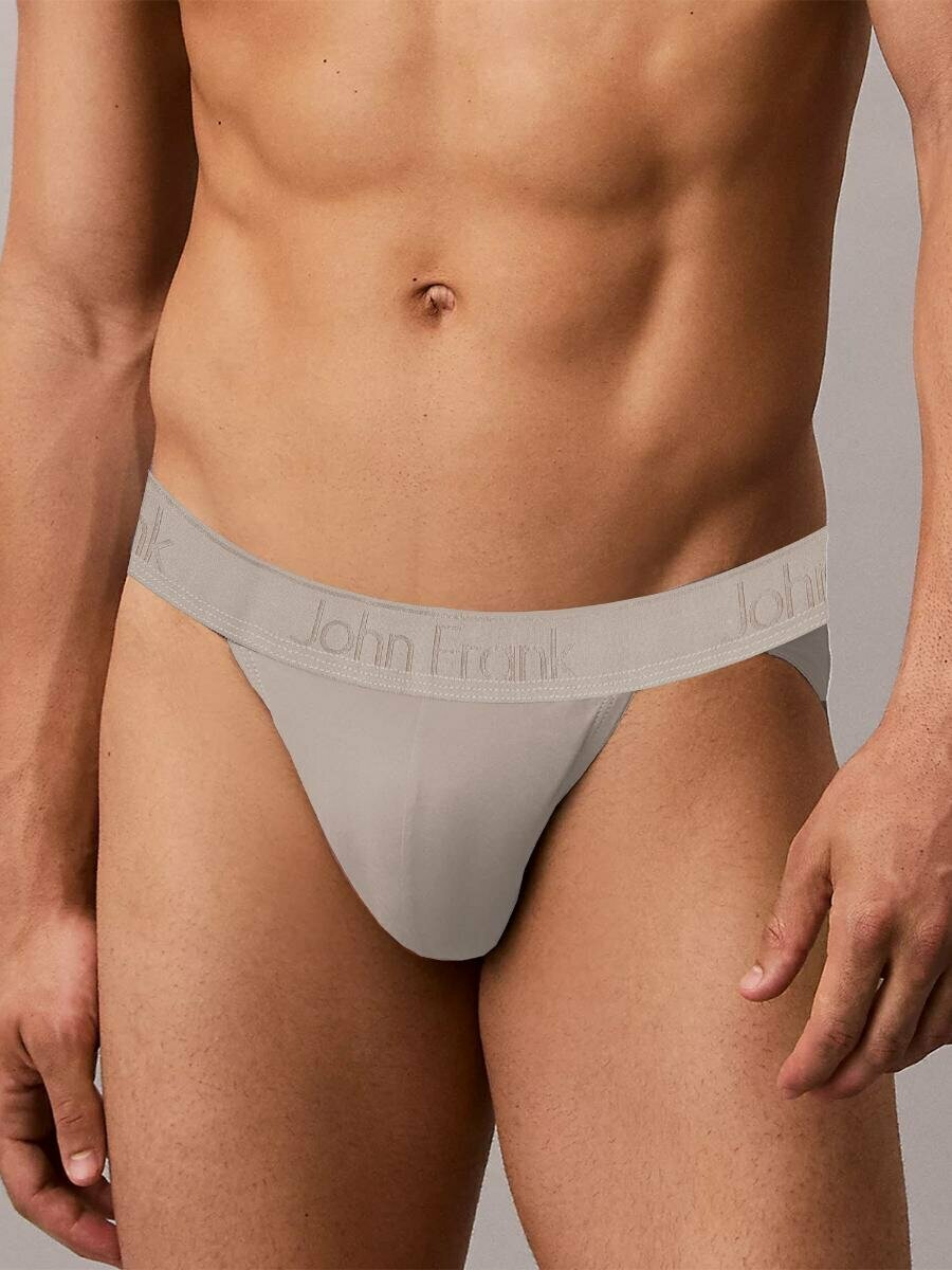 Мужские трусы слипы бежевые JOHN FRANK JFBMODNABKN01 модал/эластан L (50)