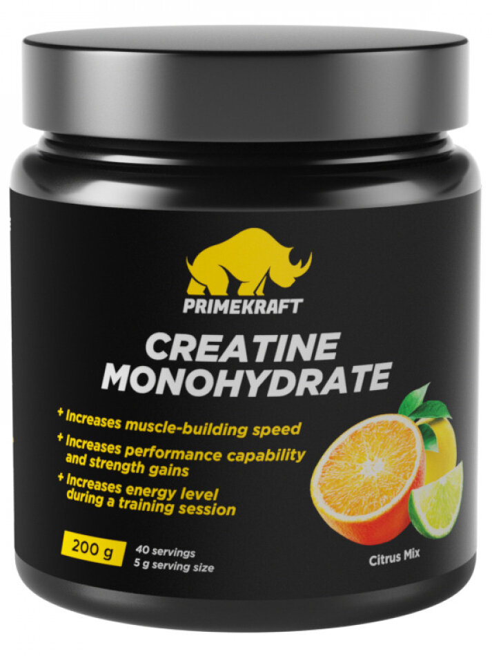 Креатин моногидрат PRIMEKRAFT Creatine Monohydrate 4500 mg 200 г, Цитрусовый микс