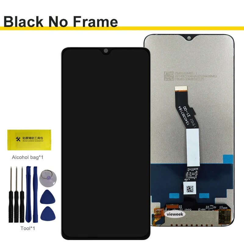 Экран для Xiaomi Redmi Note 8 Pro LCD 2015105 M1906G7I Дигитайзер Черный, Black No Frame