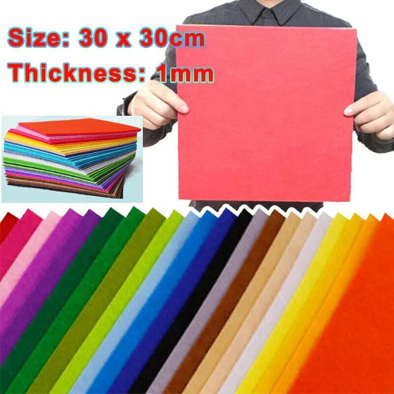 Листы фетровой ткани разных цветов, 10-40 шт 20Pcs, 30 x 30cm