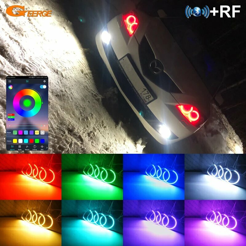 Для Mazda 3 Mazda3 BK 2003 2004 2005 2006 2007 2008 RF Remote BT App Многоцветный ультра яркий RGB светодиодный комплект «Ангельские глазки»