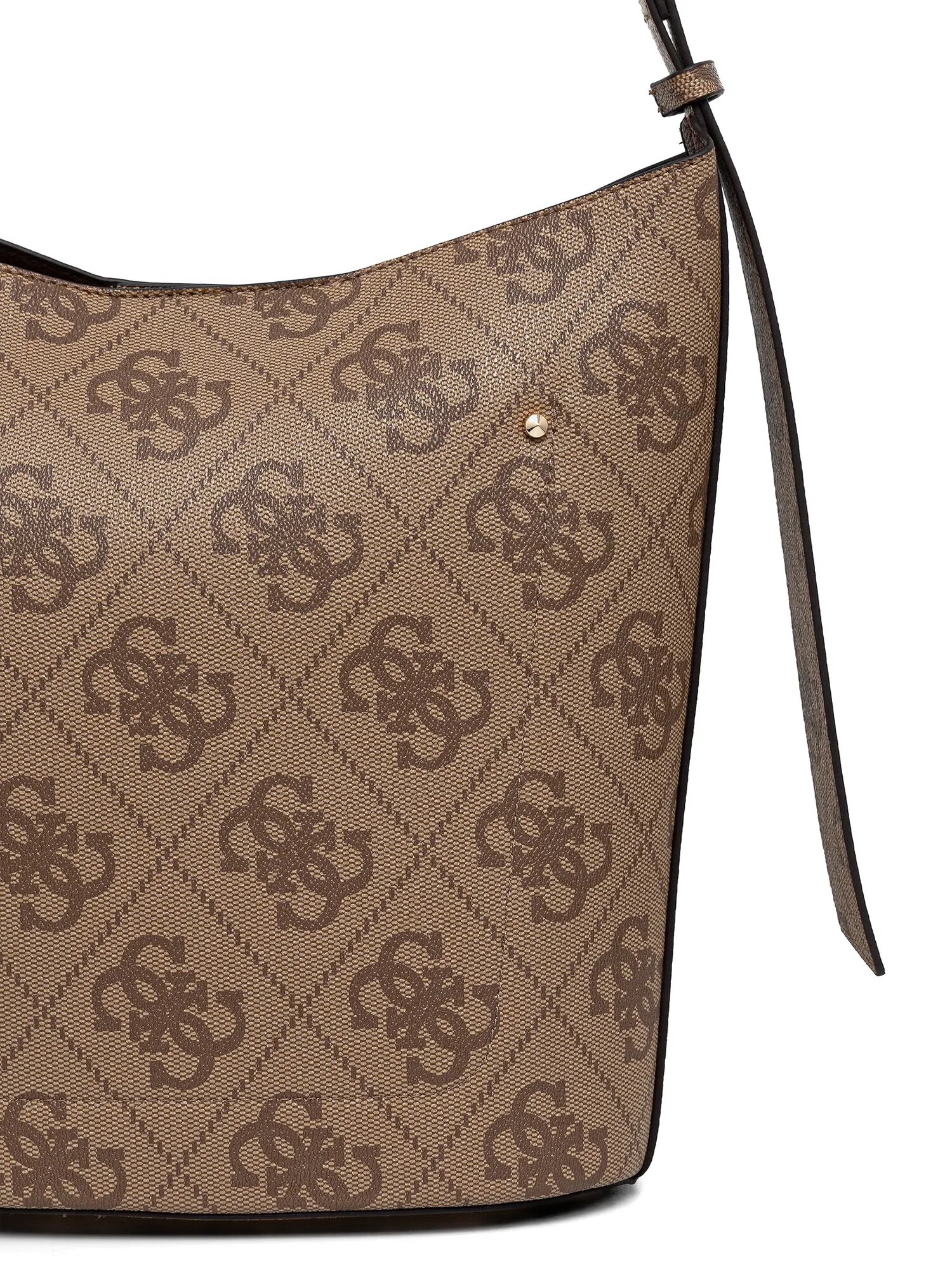 Сумка GUESS Monogram-print shoulder bag, brown — фото 1