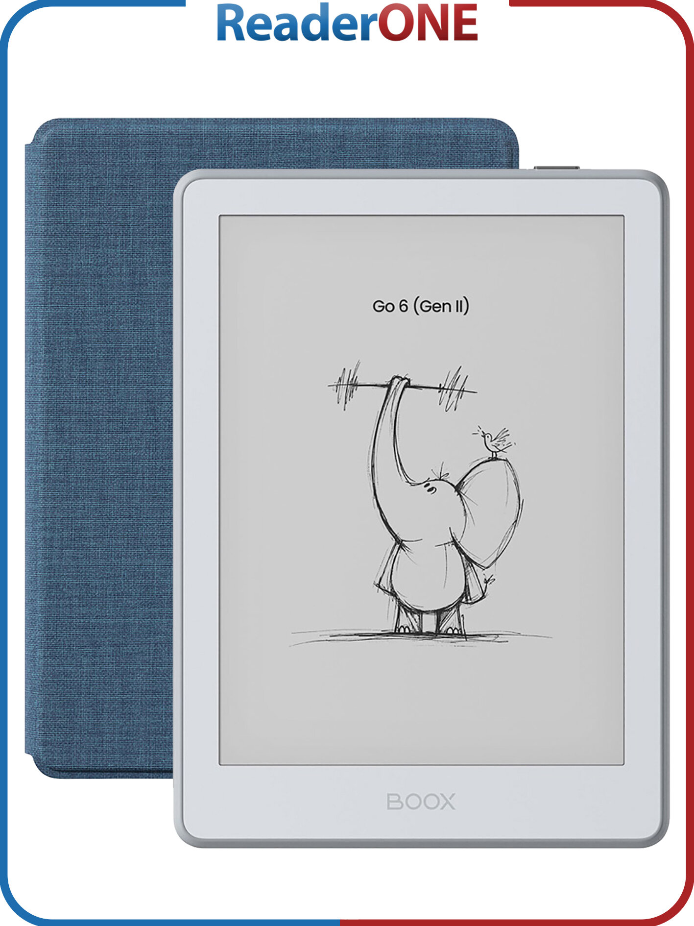 Электронная книга ONYX BOOX Go 6 (Gen II), 32 ГБ, 6", E-ink Carta Plus (Carta 1300), серый с фирменной синей обложкой