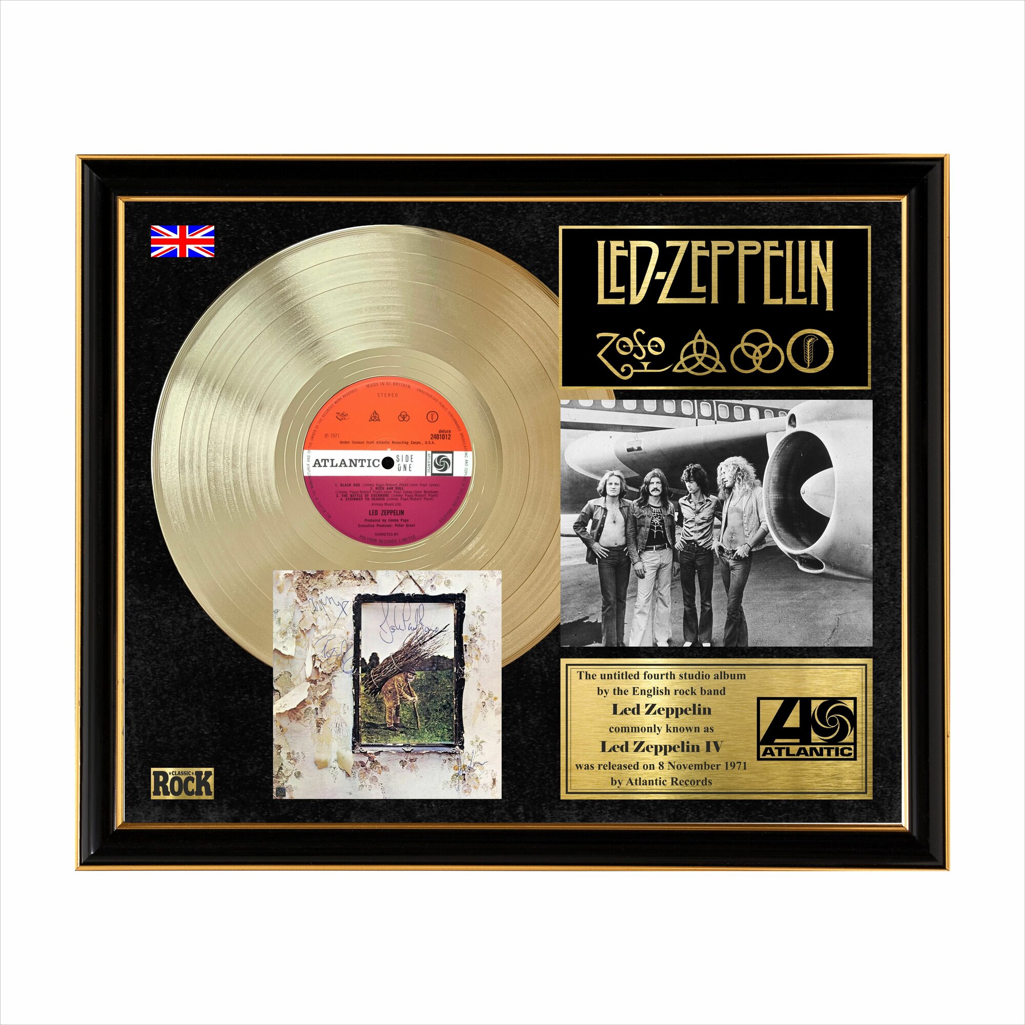 Led Zeppelin IV золотой винил в рамке