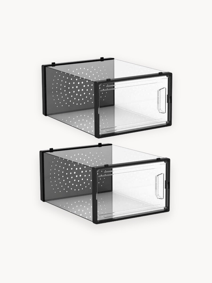 Органайзер пластиковый прозрачный жесткий для хранения обуви 6 шт