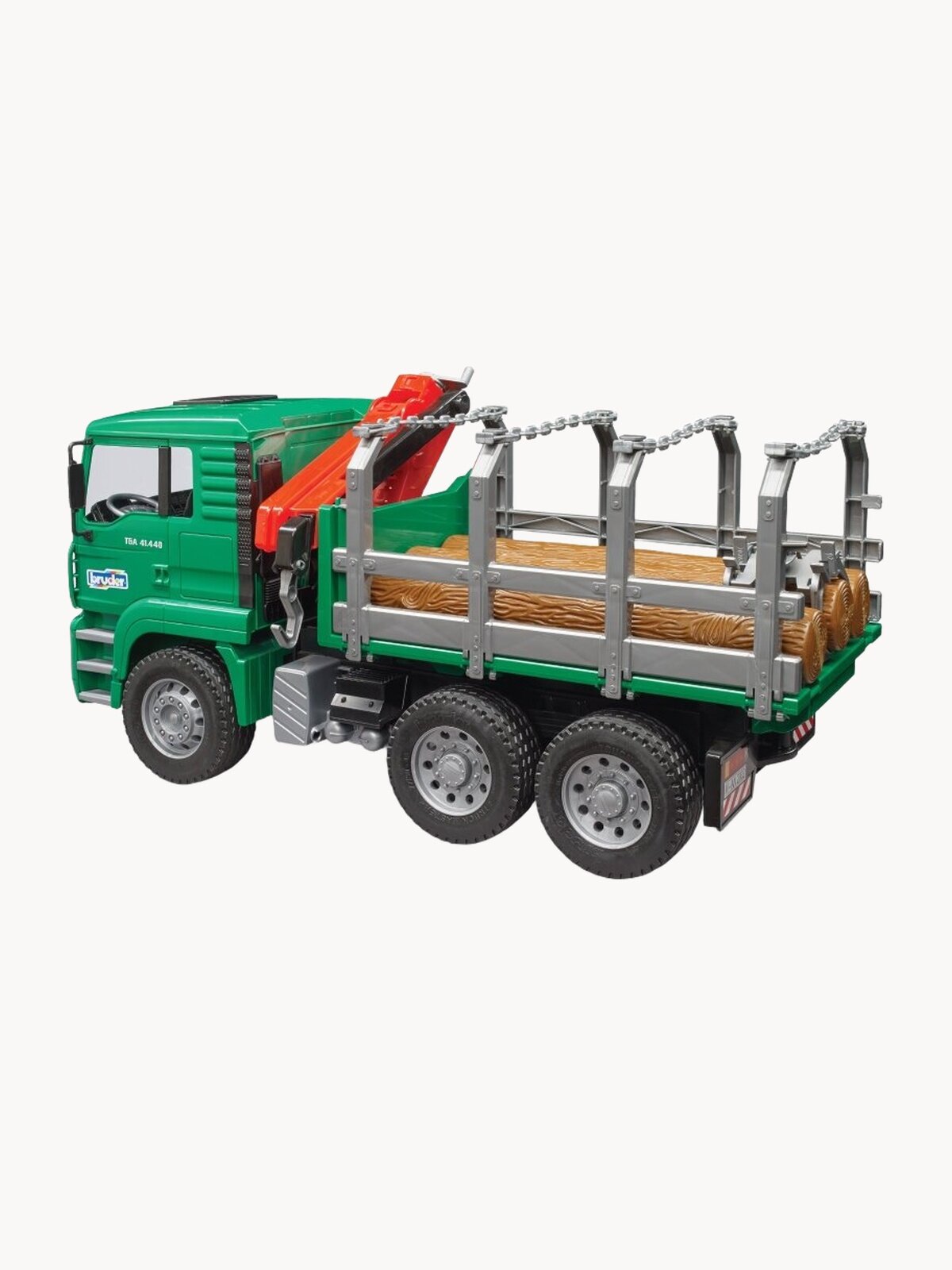 Брудер, Лесовоз MAN с портативным краном и брёвнами, Bruder, длина 43 см, 02-769