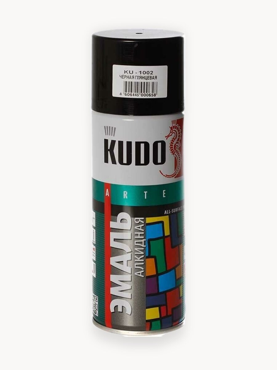 Эмаль KUDO черная аэрозоль 520 мл KU-1002