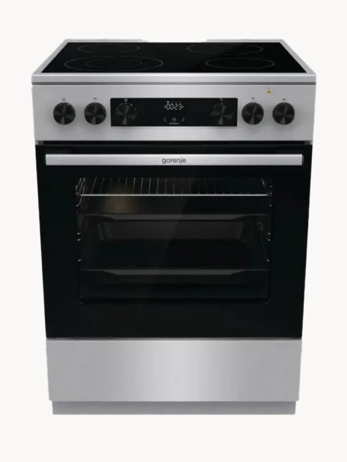 Электрическая плита Gorenje GECS6C70XC, 4 конфорки, стеклокерамическая поверхность, серебристый