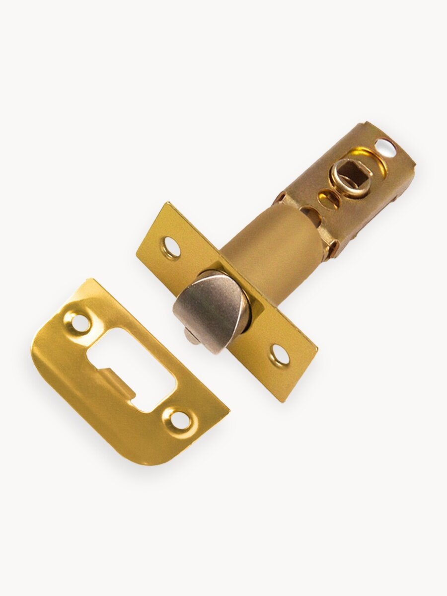 Защелка дверная межкомнатная для ручек кноб, врезной замок 60-70 мм Loid PB золото