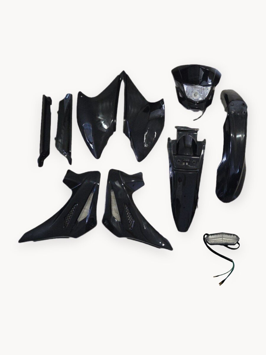 Комплект пластика, для эндуро/кросс мотоциклов, черный, 3 кг