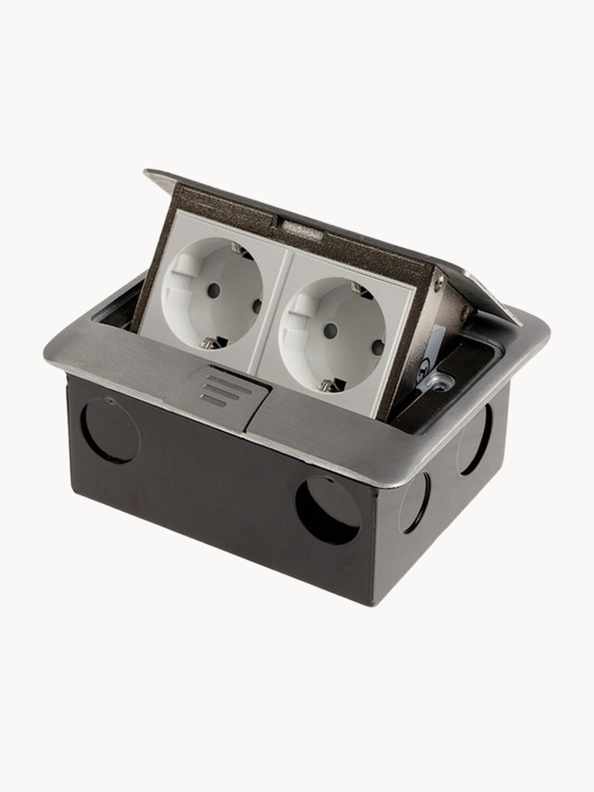 Розетка Сима-ленд, выдвижная, с заземлением, 2 поста, алюминий, 16А