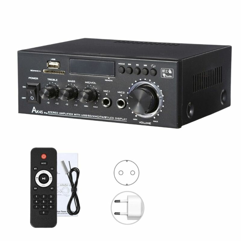 AK45pro мощный домашний автомобильный усилитель мощности Bluetooth 50Wx2-Европейский стандарт