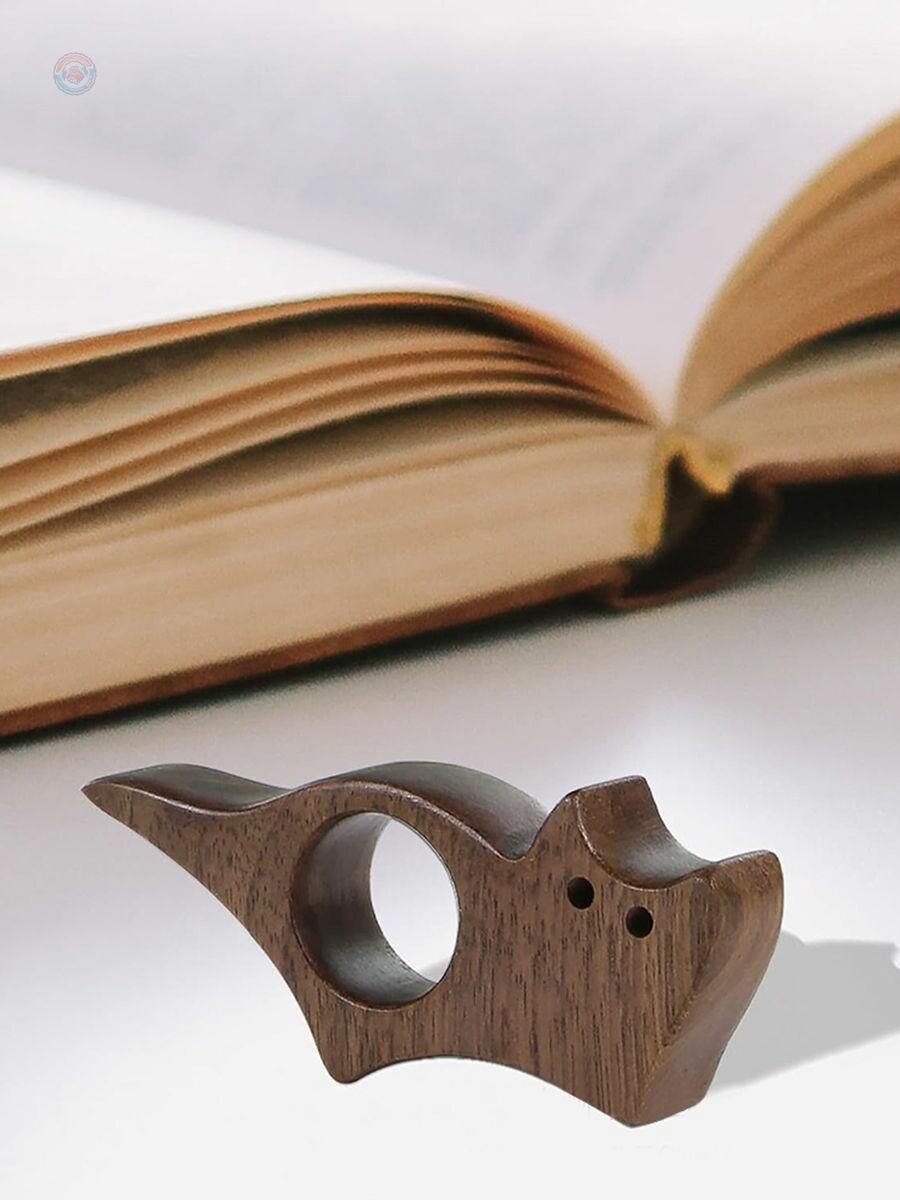 Держатель для страниц книг в форме кошки из дерева грецкого ореха удобный аксессуар для чтения