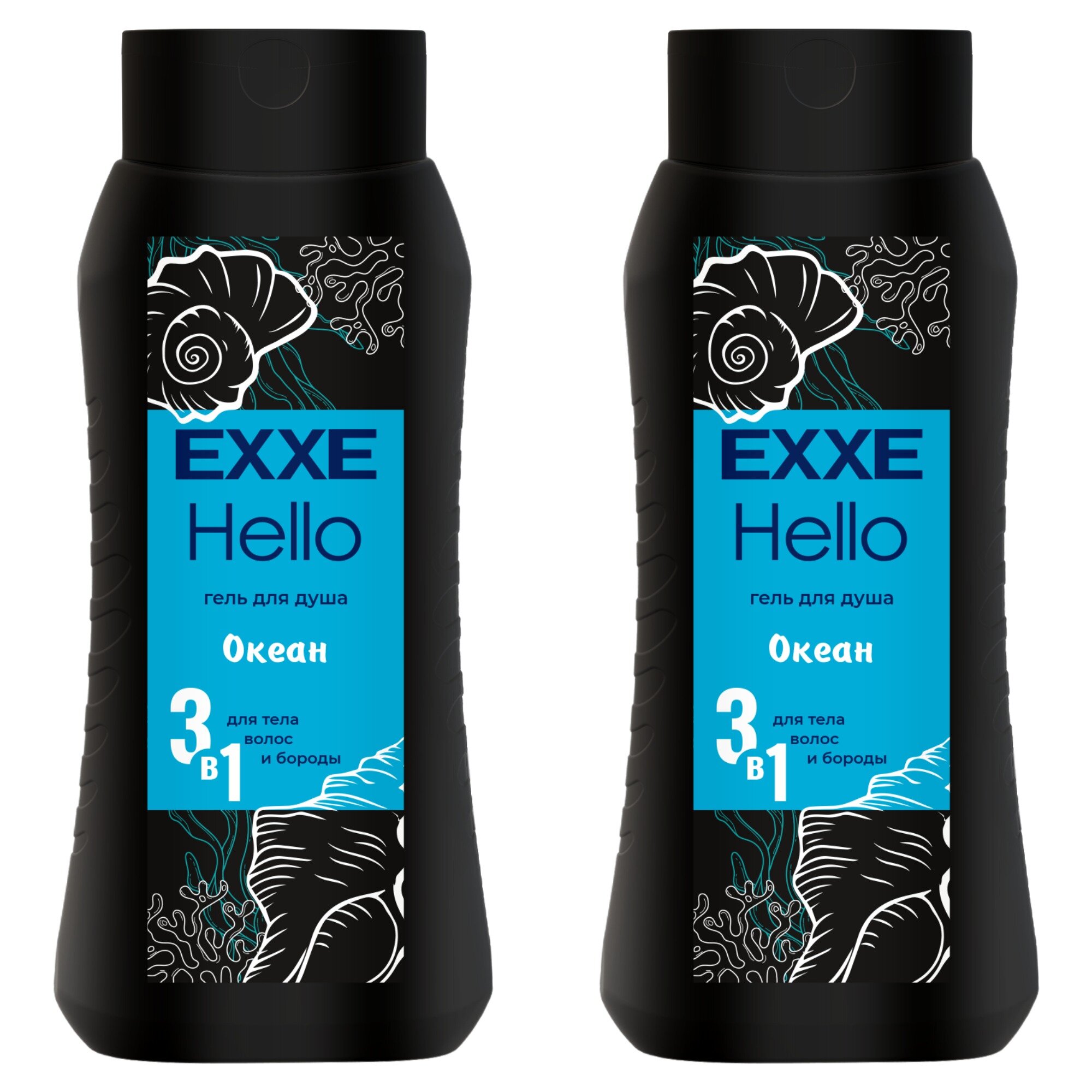 Гель для душа Exxe, hello men, 3 в1, океан, 400 мл, 2 шт
