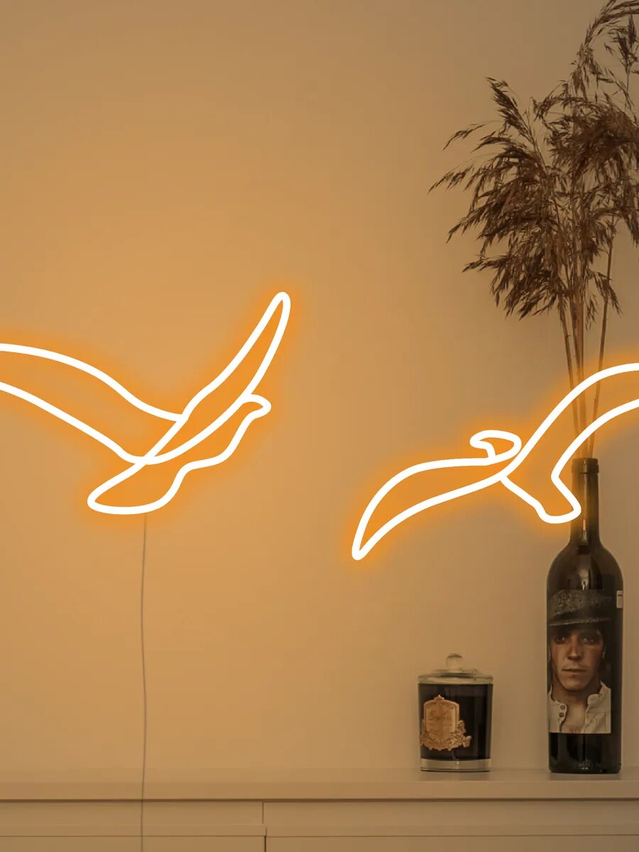 "Птицы" неоновая лампа, светильник