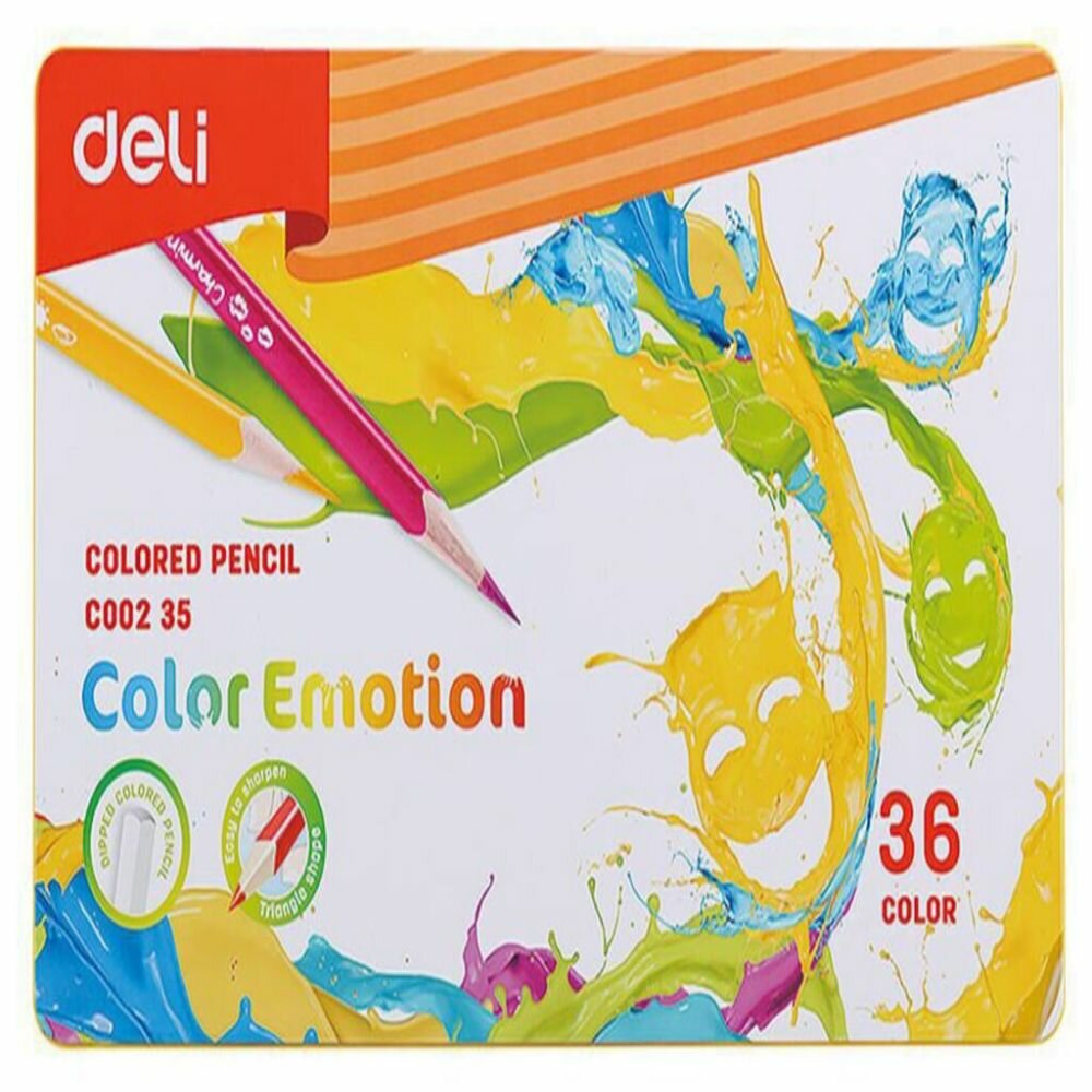 Карандаши цвет. 36цв Deli Color Emotion мет. коробка