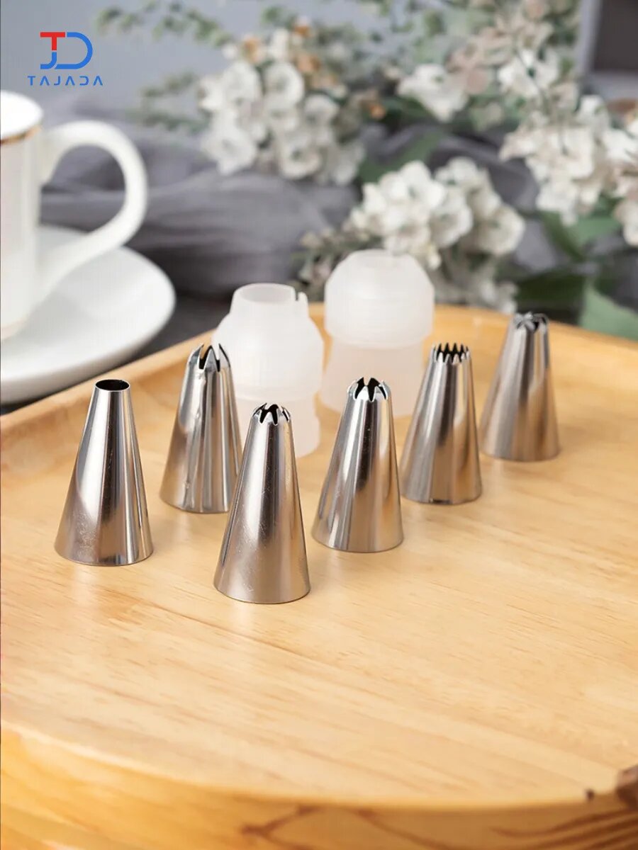 Инструмент для выпечки, маленькая насадка для украшения, набор из 6 предметов с 2 конвертерами