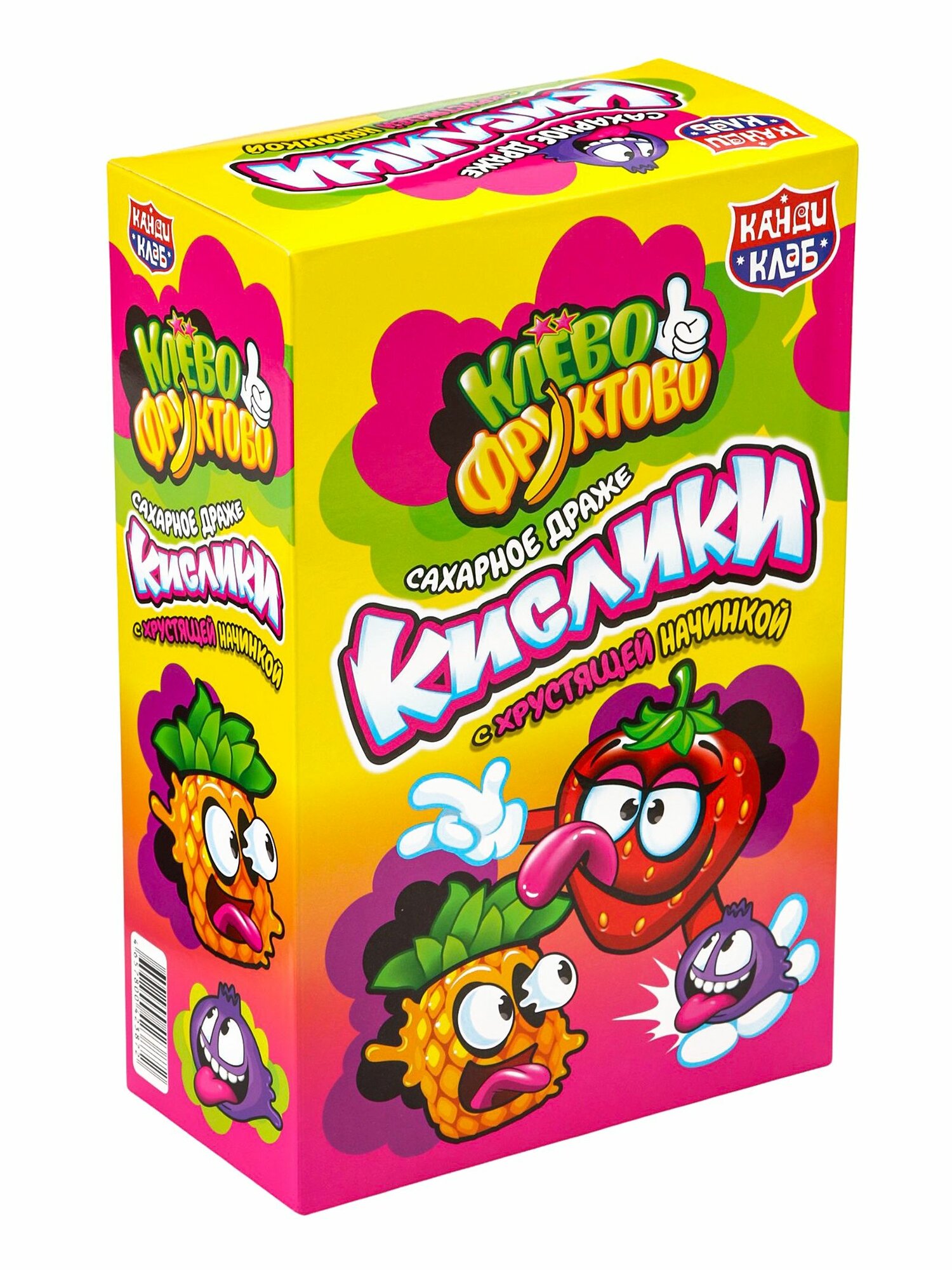 Драже сахарное Кислики Клево-Фруктово , с хрустящей начинкой, 18 г