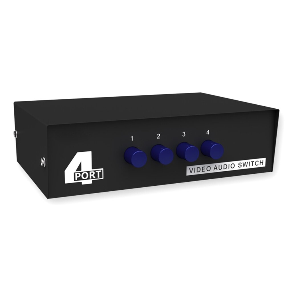 4-полосные Видеопереключатели Box 4 в 1Out Composite Switcher для Видео-Аудиоустройств