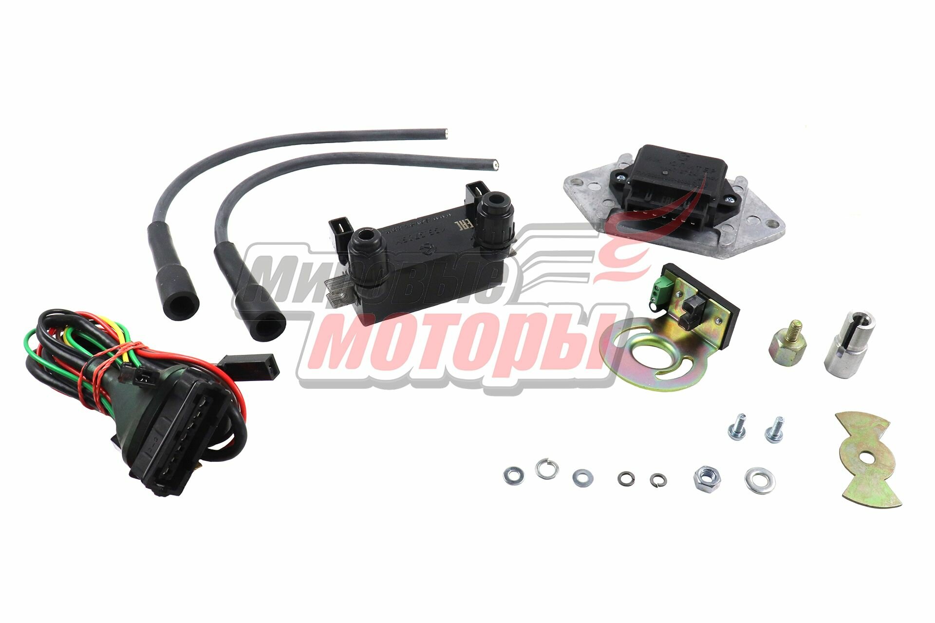 Электронное зажигание ИЖ Юпитер микропроцессорное в сборе с катушкой и силиконовым проводом