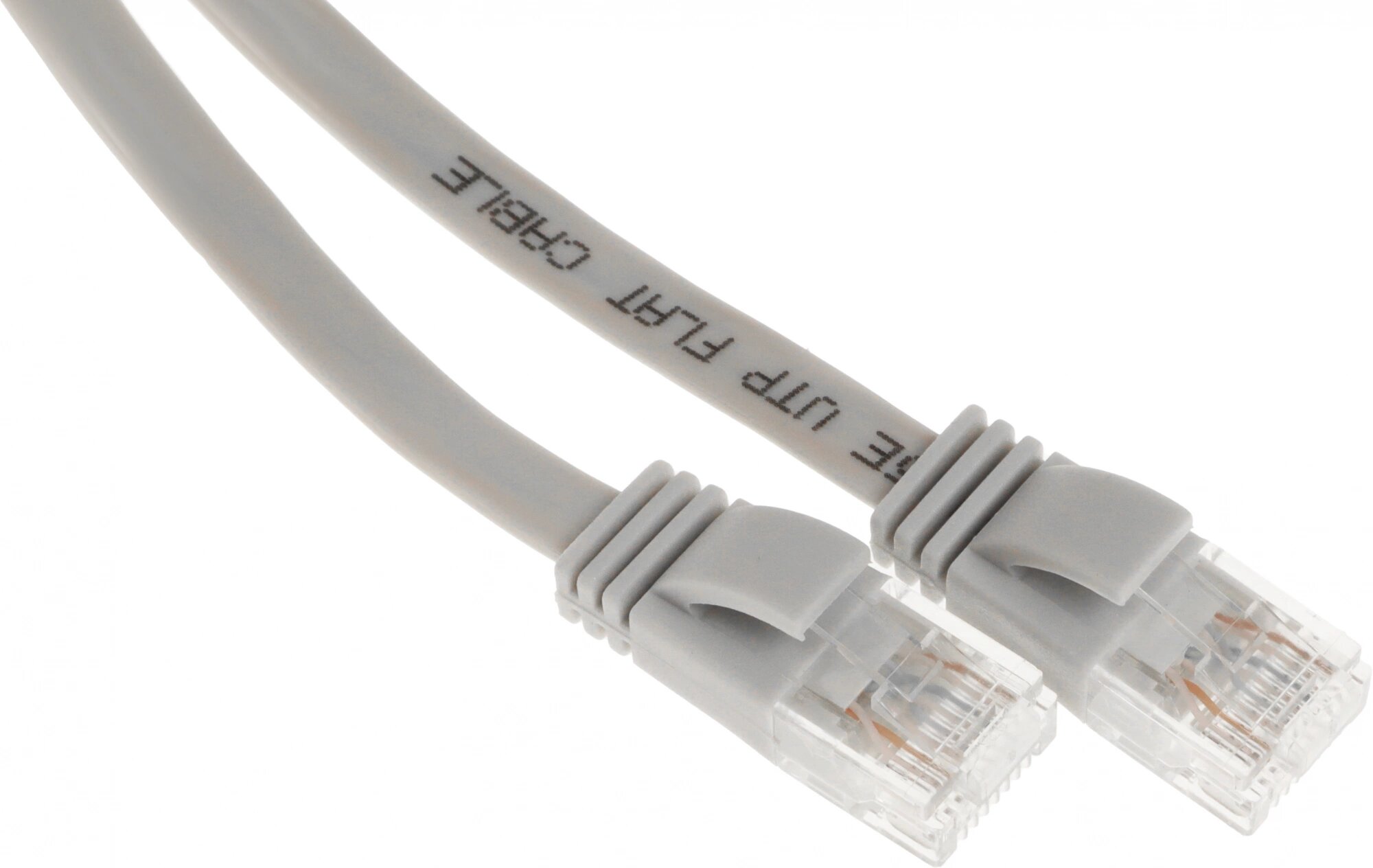Патч-корд Buro BU-5E-FLAT-2M-G 1Гбит/с UTP 4 пары cat.5E Cu molded 2м серый RJ-45 (m)-RJ-45 (m)