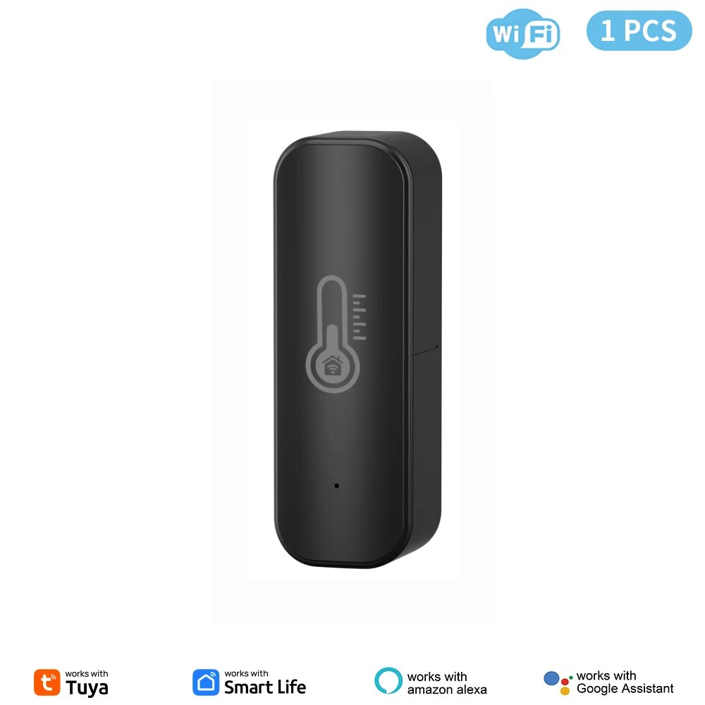 Датчик температуры и влажности Tuya Zigbee или Wi-Fi, совместимый с термометром для дома, поддержка черного или белого цвета