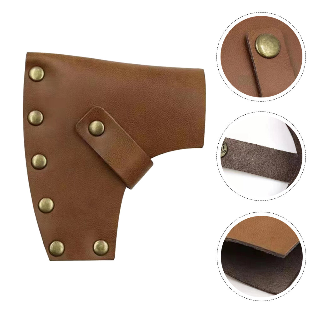 Чехол Из Качественной Кожи Для Защиты Топора С Эффективными Кнопками 10,5 9 см