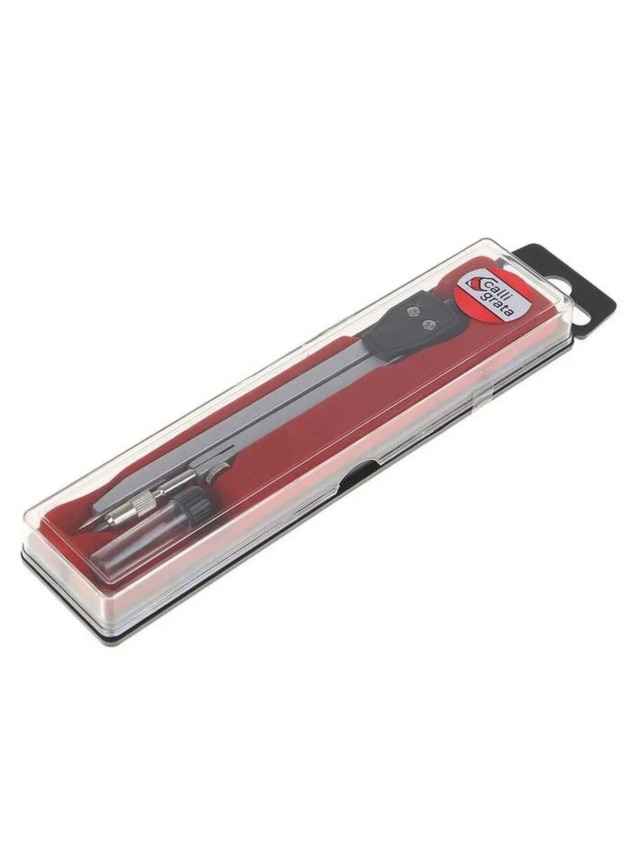 Металлический циркуль с пеналом и грифелем