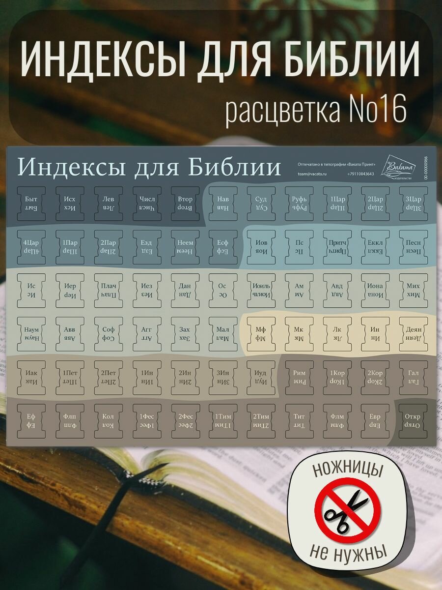 Индексы для Библии. Расцветка 16.