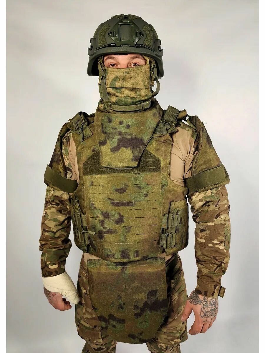 Бронежилет Full Armor Бр5 с бронепластинами и наколенниками. Цвет Мох
