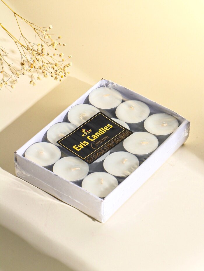 Набор свечей чайных 24 шт, d=37 мм, 15 г, 3 ч. горения